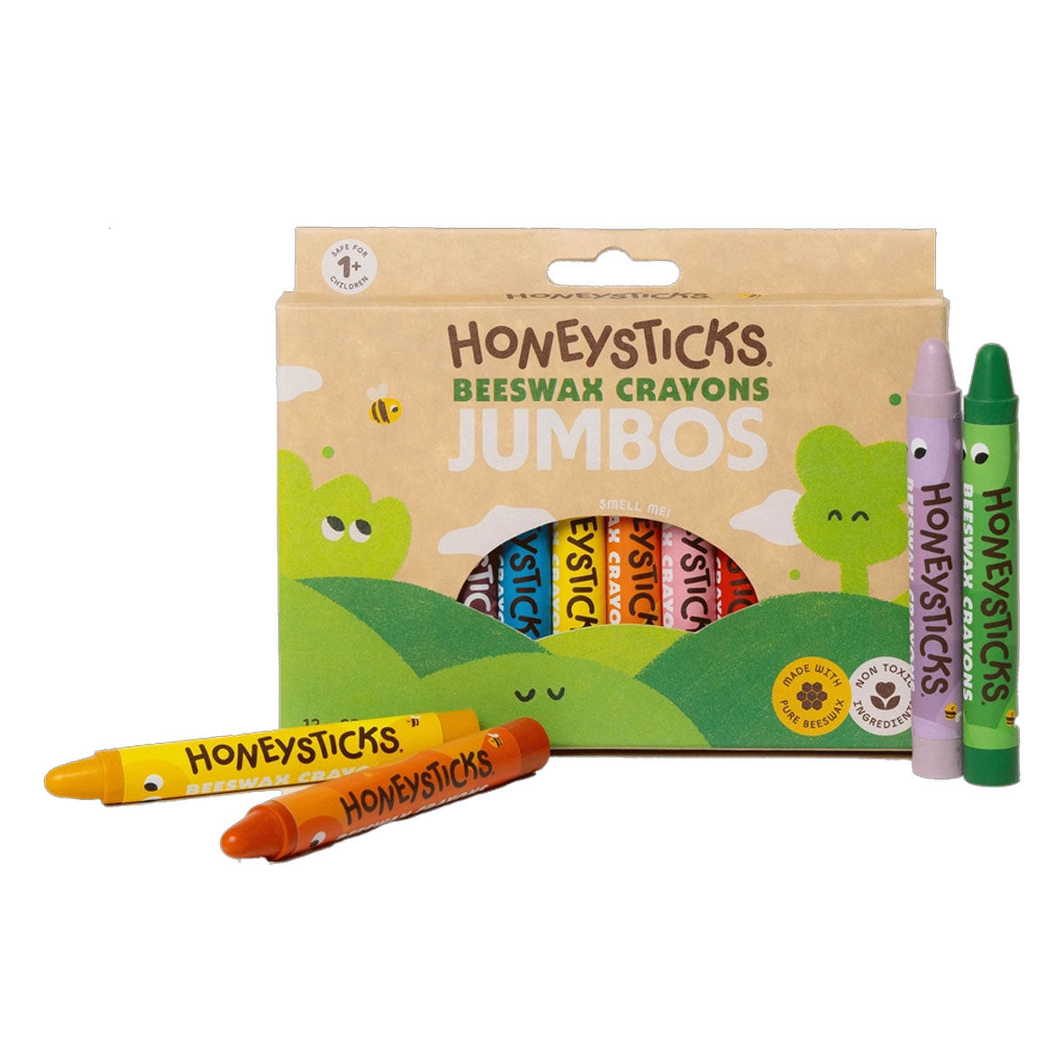 Jumbo Beeswax Crayons | 12 Pack | Honeysticks – Playdreamers
