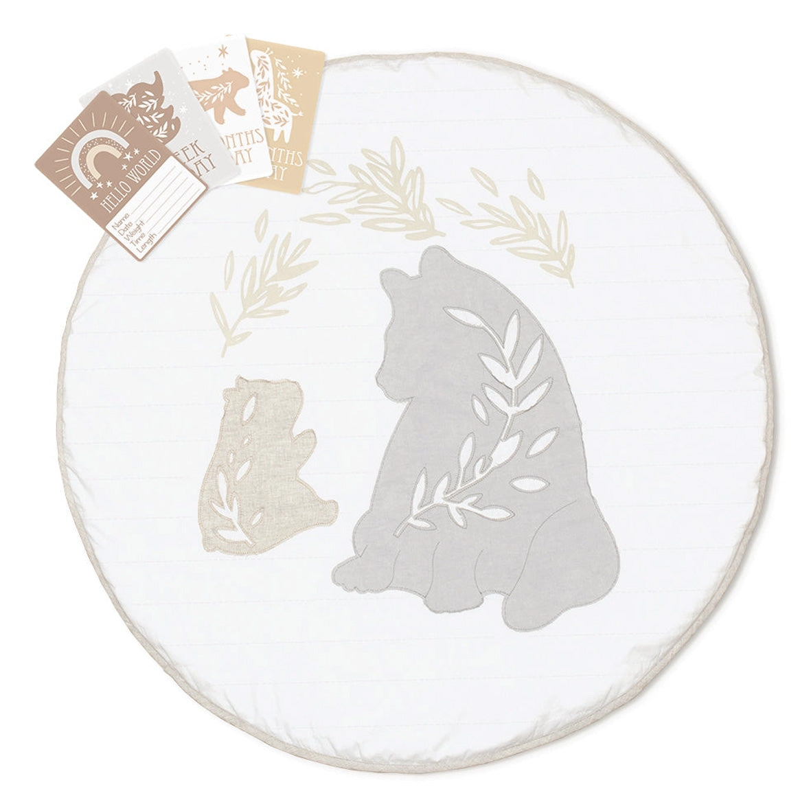 Bosco Bear Play Mat with Milestone Cards | Living Textiles – Playdreamers