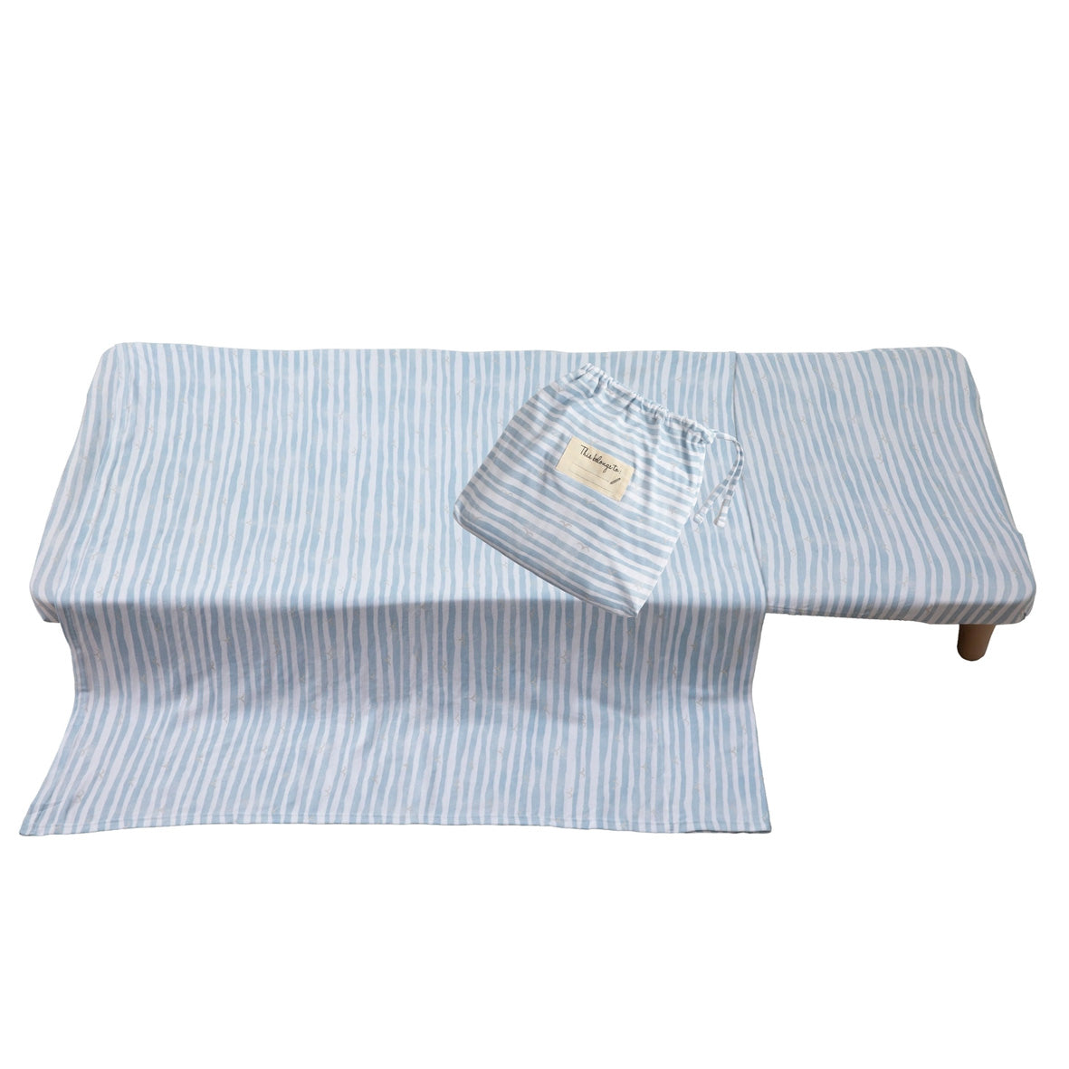 Blue Stripes Stacking Bed Sheet | Living Textiles – Playdreamers