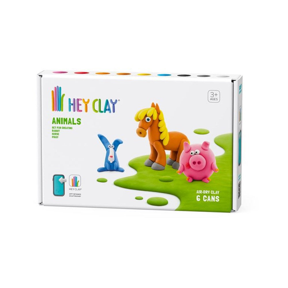 Medium Farm Animals Set | 6 Cans | Hey Clay – Playdreamers