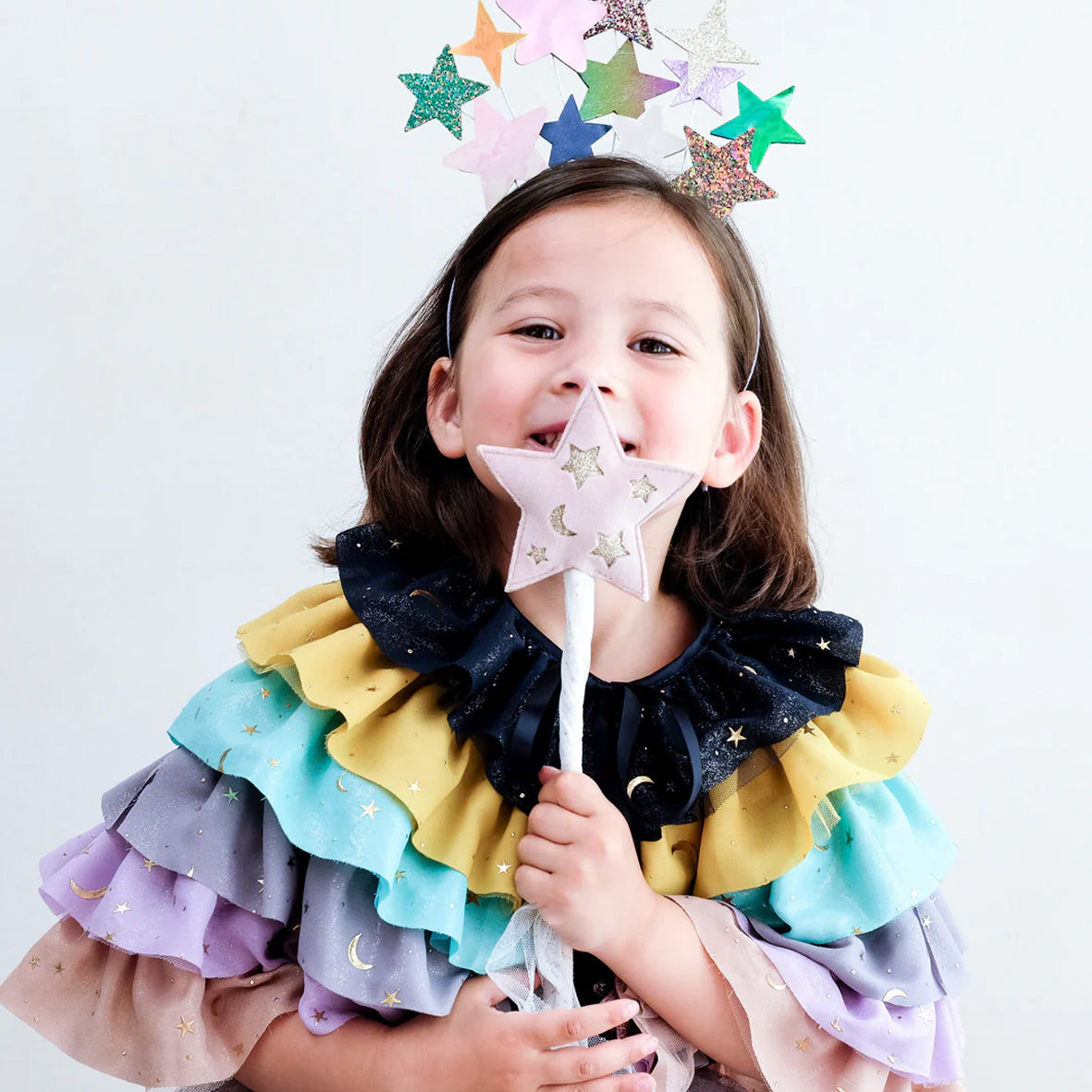 Rainbow Ruffle Cape | Mimi & Lula – Playdreamers