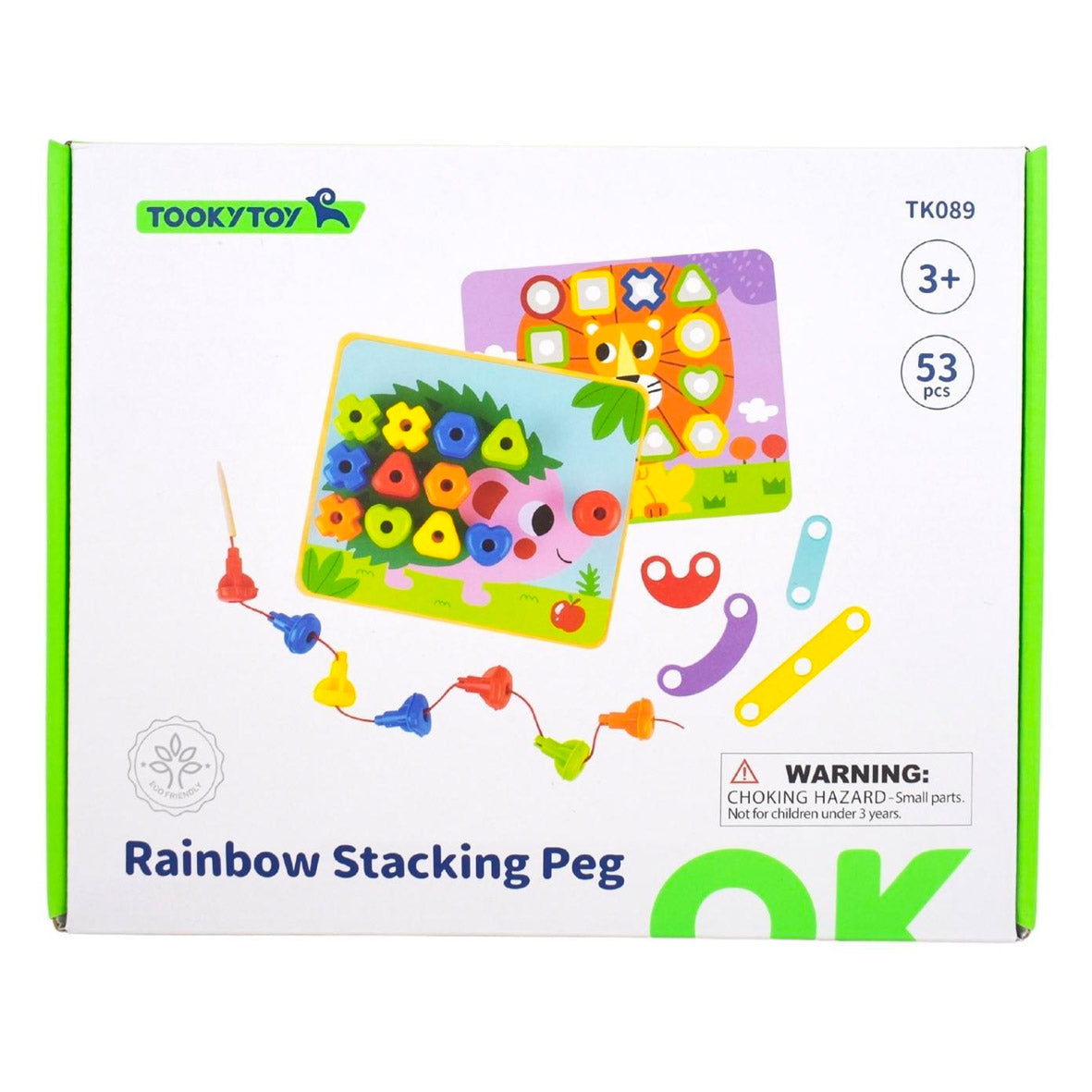 Rainbow Stacking Pegs | Tooky Toy – Playdreamers